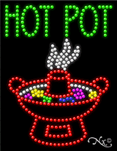 NEW “HOT POT" w/LOGO 26x20 SOLID & ANIMATED LED SIGN W/CUSTOM OPTIONS ...