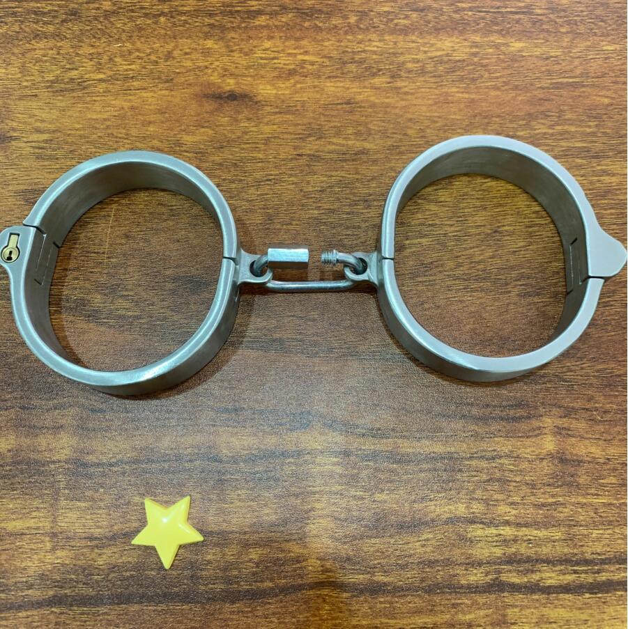 Stainless Steel Bondage Handcuffs Ankle Cuffs Neck Collar Heavy Duty ...