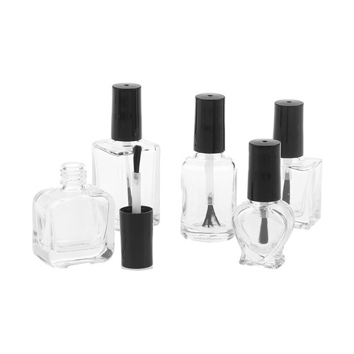 Empty Clear Glass Nail Gel Polish Liquid Art Bottle Refillable ...