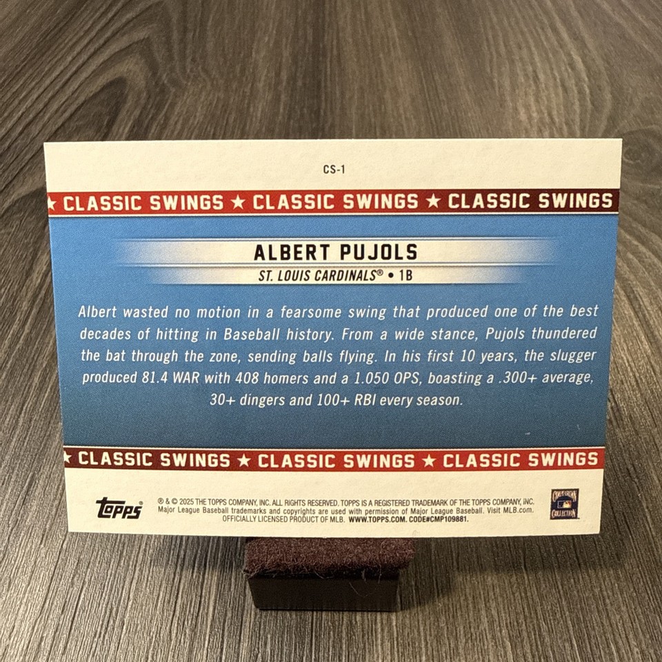 Albert Pujols 2025 Topps All-Star Game Classic Swings #CS-1 St. Louis ...