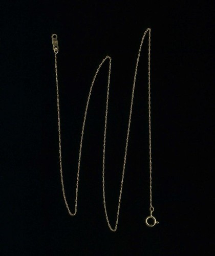 New 10K Solid Yellow Gold 18" Singapore Rope Link Pendant Necklace ...