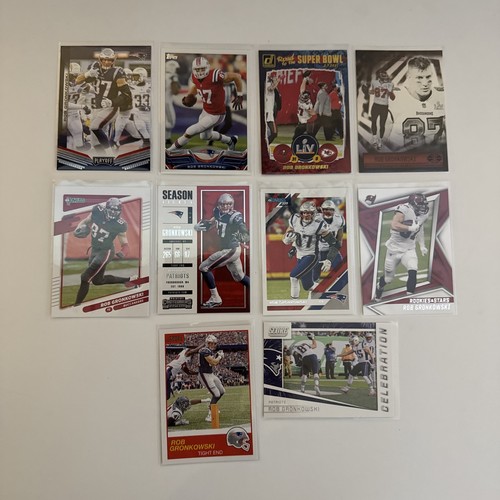 Rob Gronkowski Lot (10) Football Card Collection Score Prizm Donruss ...