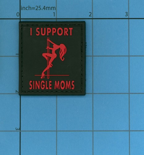 RED PVC I support single mums Patch FUNNY PATCH Bike motorcycle MOMS b38 POLE | eBay