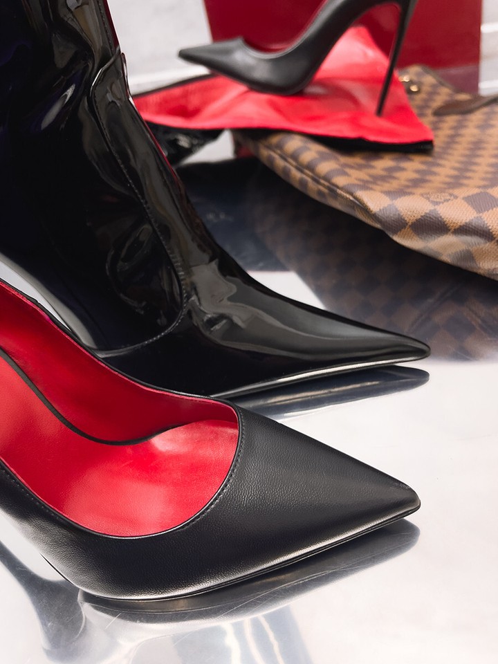 1969 Made in Italy Best Leather High Heels Iconic Anouk Z62 Pumps Black ...