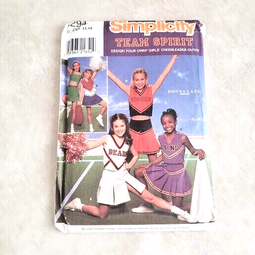 Costumes Pattern 8294 SIMPLICITY Cheerleader Outfit Sz BB (12/14) Team ...