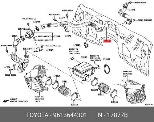 Genuine OE clip, radiator hose, no.2, 9613644301 for TOYOTA 96136-44301 ...