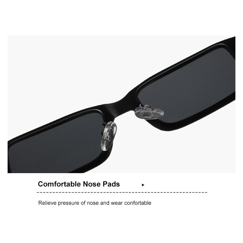 Trendy Rectangle Sunglasses for Women Men Retro Small Square Metal ...
