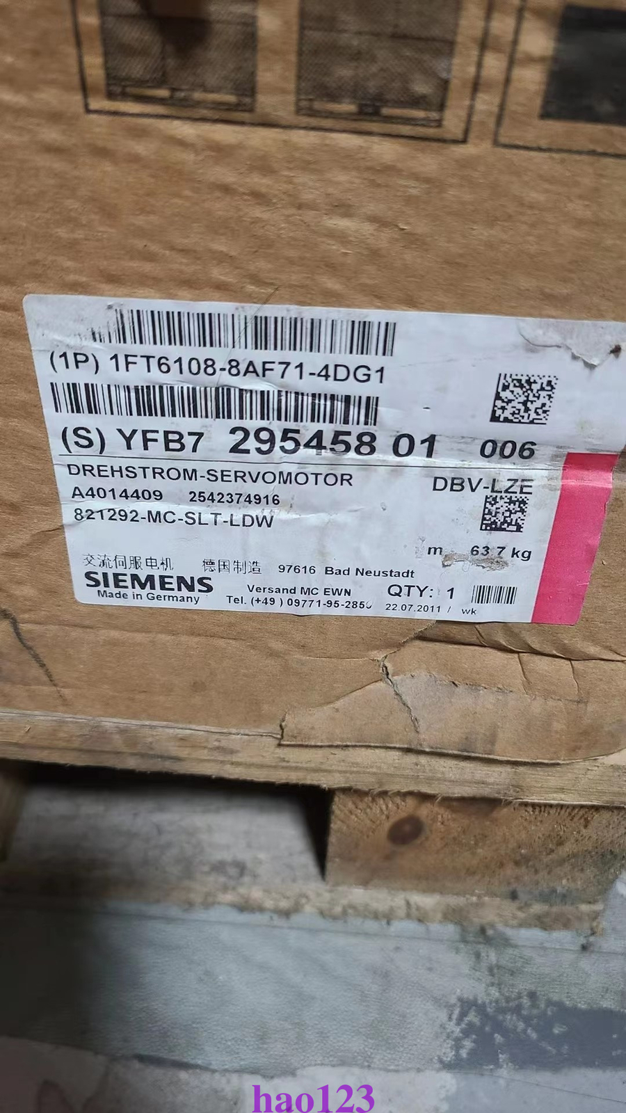 1FT6108-8AF71-4DG1 Siemens Servo synchronous motor DHL *z for sale ...