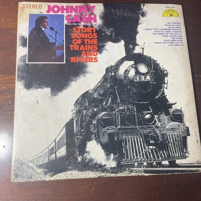 JOHNNY CASH STORY SONGS OF THE TRAINS AND RIVERS USED VINYL LP RECORD ...