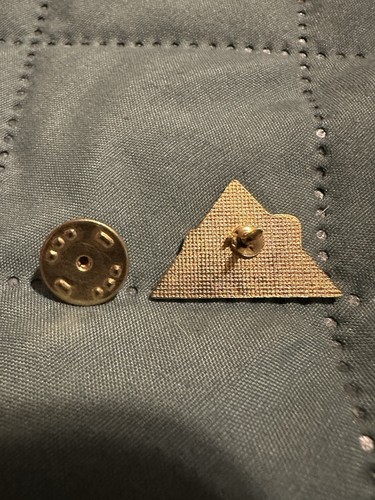 Vintage Pioneers Foundation Lapel Hat Pin Gold Toned Blue Triangle In ...
