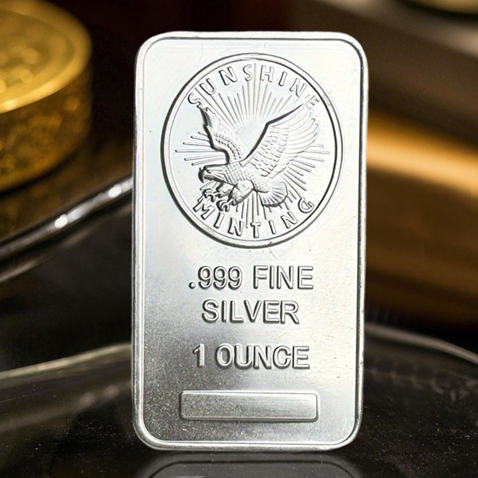 Silver Bar Commemorative Eagle Souvenir 1 Oz Precious .999 Silver Bar ...