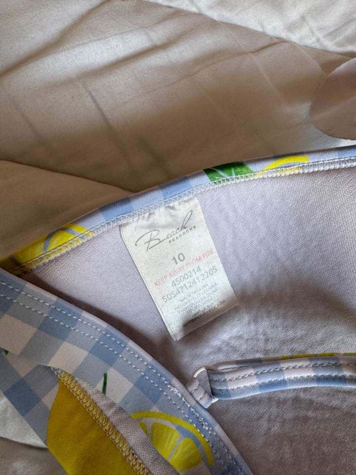 Cute Yellow Bikini Lemon Print Ruffle Bottoms Size 10 Y2K Swimsuit ...