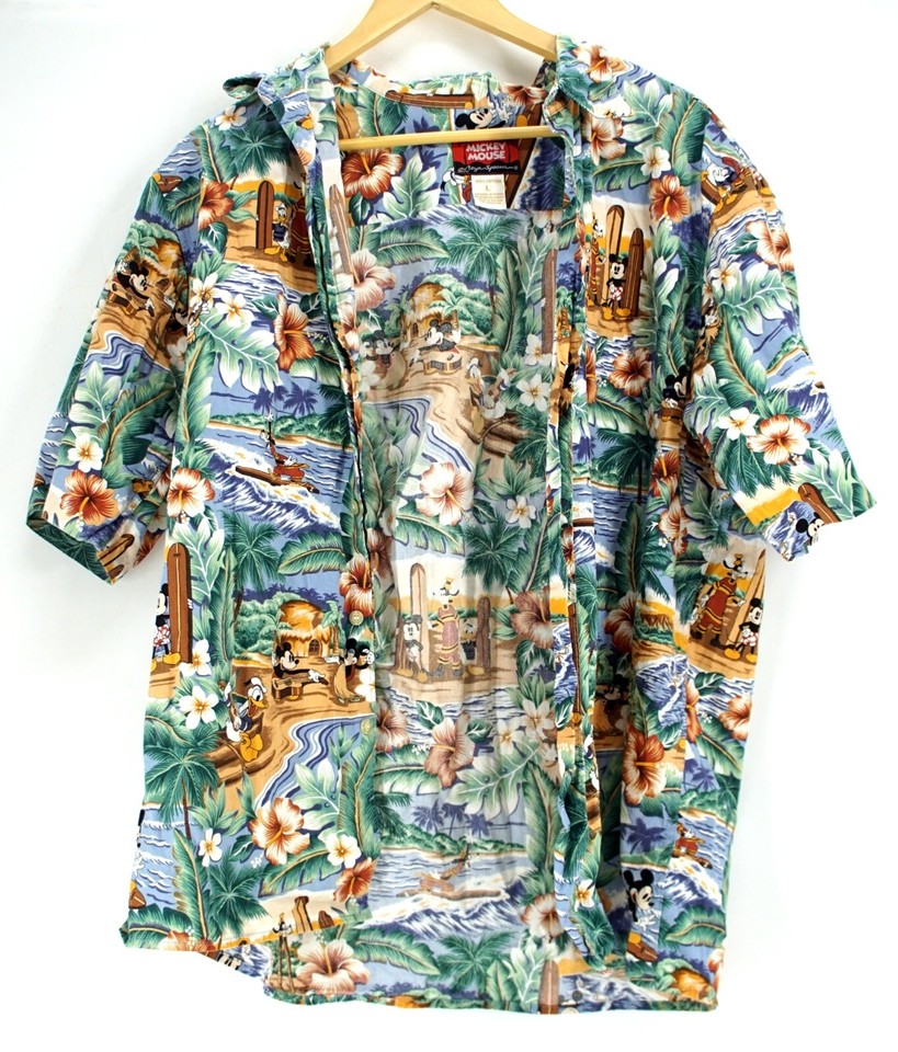 Reyn Spooner Disney's Mickey Mouse Surfing Hawaiian Button Up - Men's ...
