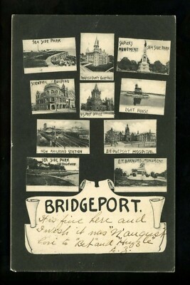 Connecticut CT postcard Bridgeport , Points of interest multi view ...