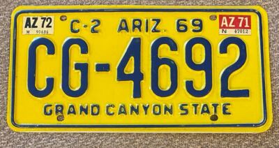 Arizona 1971 COMMERCIAL License Plate # CG-4692 | eBay