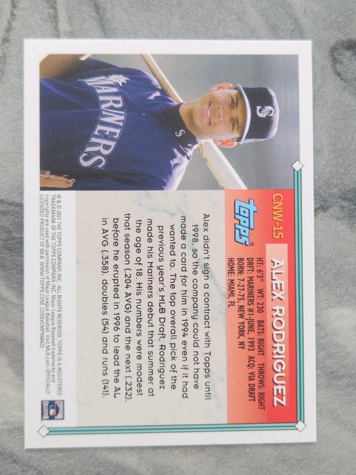 2021 Topps Update Topps Cards That Never Were Alex Rodriguez #CNW-15 ...
