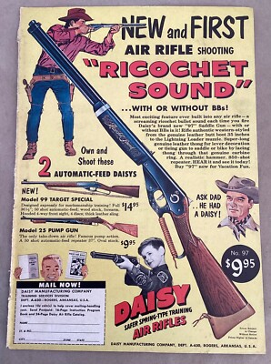 Daisy air rifles ad 1960 Print comic book art 1960s vintage retro promo ...