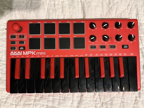 Akai MPK Mini Compact Keyboard Controller Red / Black | eBay