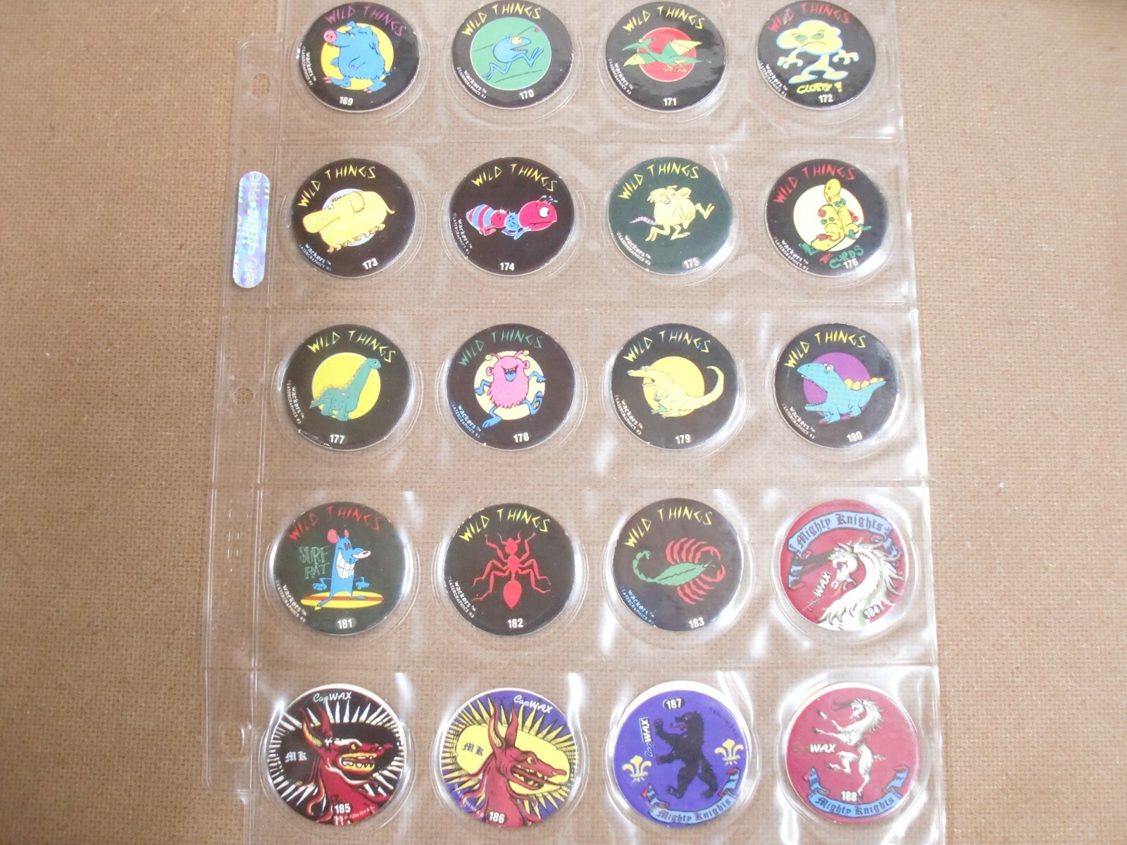 POGS/MILKCAPS SLAMMER WHAMMER "WILD THING" SET OF (24) BLANK BACKED ...