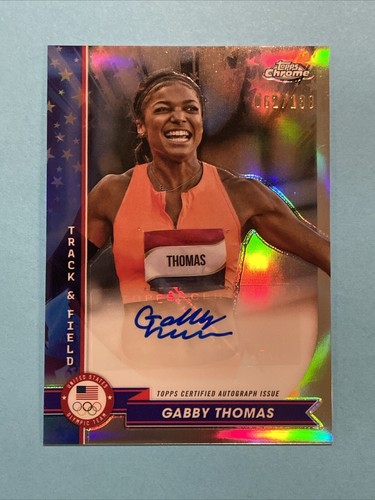 2024 Topps Chrome USA Olympic Gabby Thomas Refractor Auto 62/138 #AU-GT ...