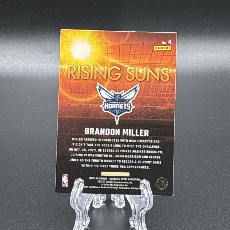 2023-24 Optic Rising Suns Brandon Miller Rookie Card A01283 **READ ...