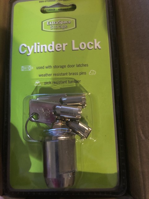 Extra Space Storage Cylinder Lock With 2 Tubular Keys Pick Resistant ...