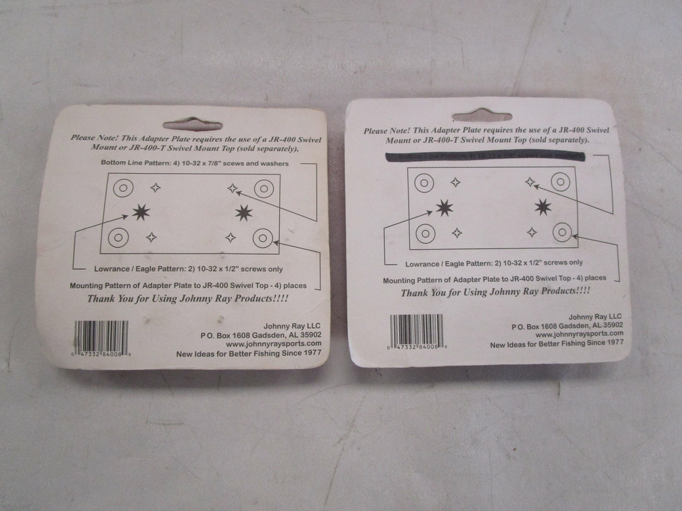 JOHNNY RAY SWIVEL MOUNT ADAPTER PLATE PAIR (2) JR-400AP MARINE BOAT | eBay