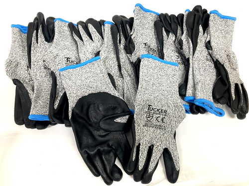 12 Pair Tucker Safety Cut Resistant Seamless Nitrile Palm Utility ...