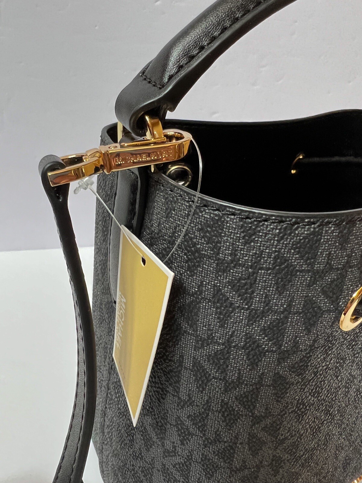 Michael Kors SURI XS MINI Bucket Crossbody Bag PVC Leather MK Black ...