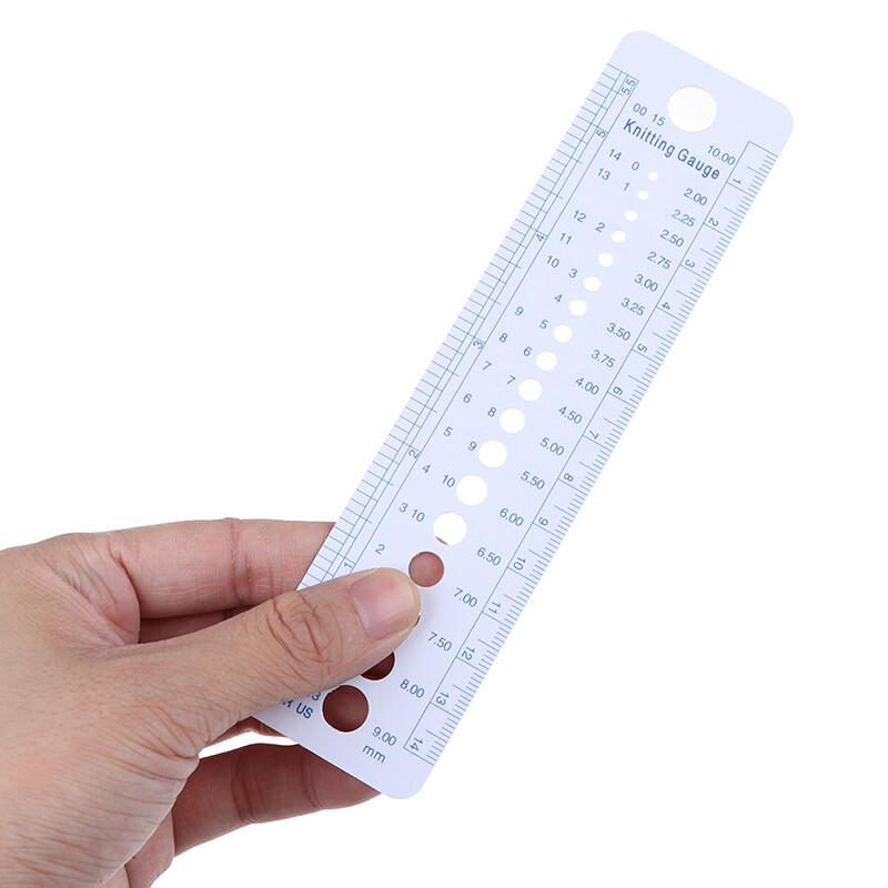 2-10mm Sew Ruler Tools Knitting Needle Gauge Inch cm Ruler Measure ...