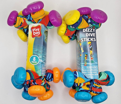 Lot of 2 New Play Day Dizzy Dive Sticks 8 Pack = 16 Total Ages 6+ Pool ...