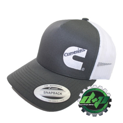Cummins trucker mesh summer cummings hat ball cap snap back gray and ...
