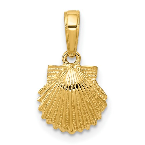 10k Yellow Gold Scallop Shell Charm Pendant | eBay
