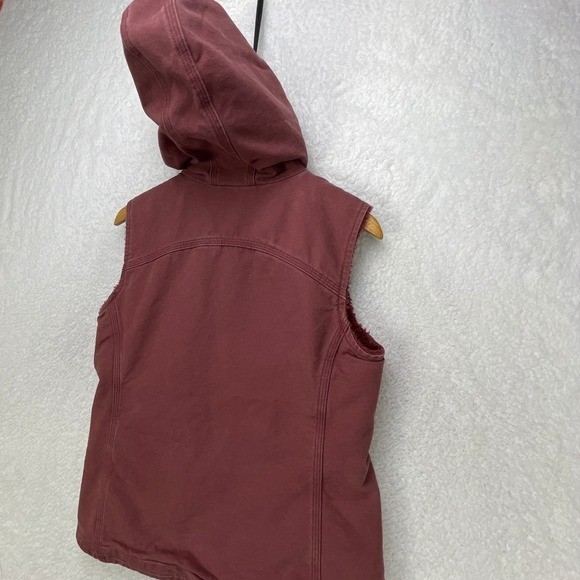 Carhartt Sandstone Berkley Hooded Vest Sherpa Lined Womens Small 100820 ...