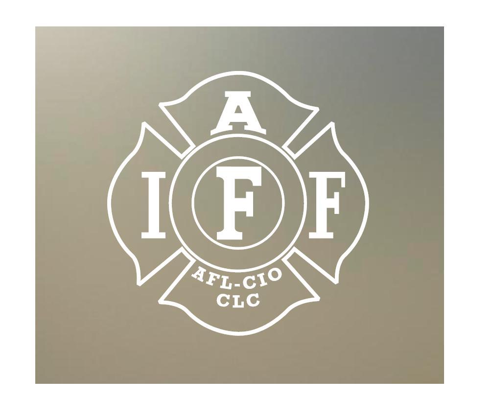 TWO 4" IAFF die dye cut new vinyl Decal sticker fire fighter plain ...