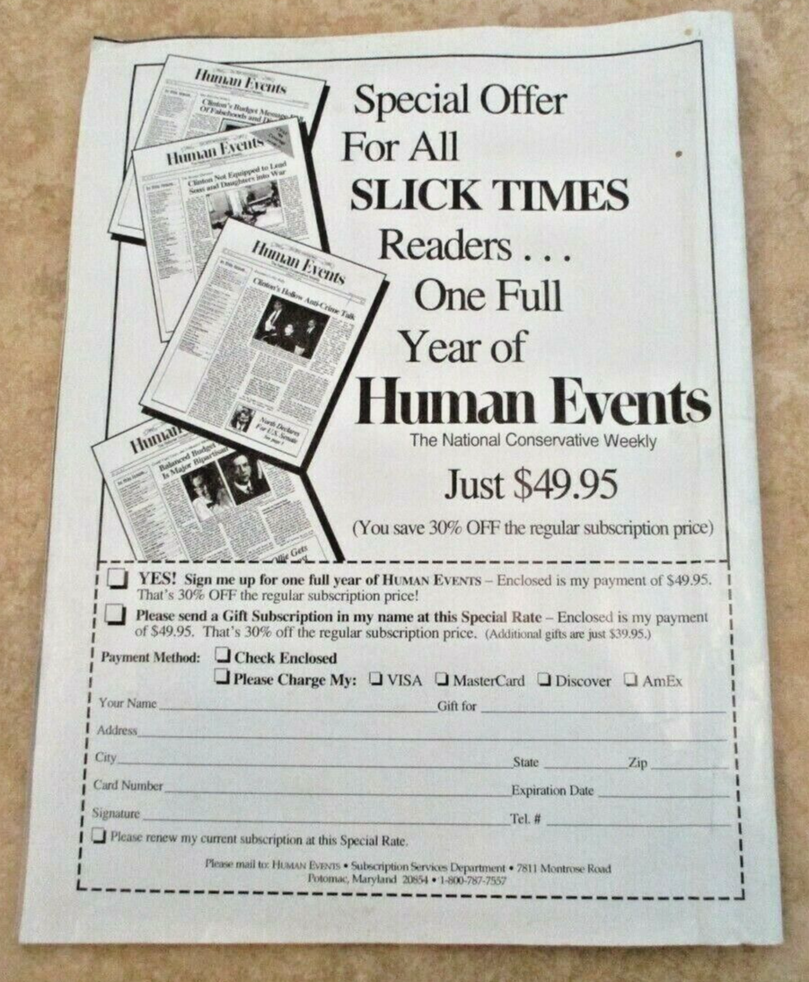 Rare! Slick Times Magazine July Aug 1994 Bill & Hillary Clinton ...
