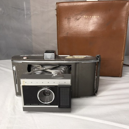 POLAROID Folding Land Camera MODEL J66 in Original Leather Case WORKS ...