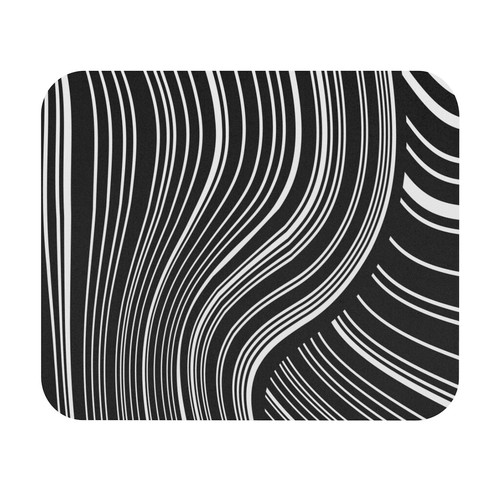 Black and White Squiggly Line and Wavy Line Pattern Mouse Pad ...