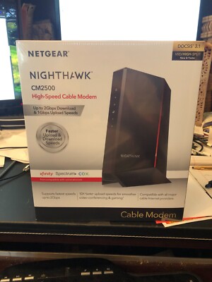 NETGEAR Nighthawk CM2500 DOCSIS 3.1 Mid/High-Split Cable Modem - sealed ...