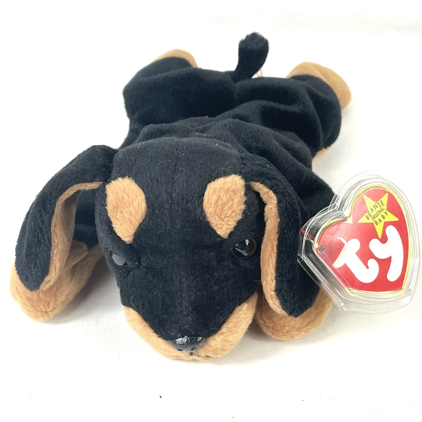 1996 RETIRED TY BEANIE BABY BABIES DOBY DOBERMAN DOG W/TAGS PLUSH ...