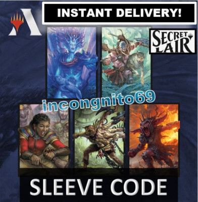 MAGIC MTG ARENA CODE CARD SECRET LAIR SLEEVES FINALLY LEFT HANDED MAGIC ...