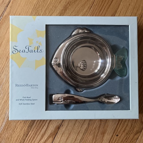 Reed & Barton Seatails Fish Bowl (w Tail) Whale Feeding Spoon New Gift ...