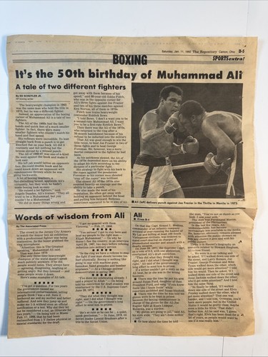 Muhammad Ali Sports Extra Special Edition newspaper 1992 Ali 50th ...