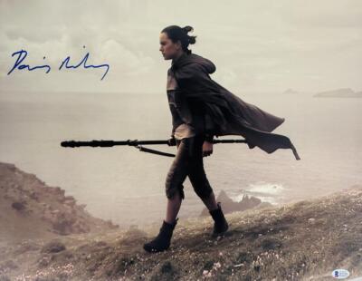 DAISY RIDLEY SIGNED METALLIC 16X20 PHOTO REY STAR WARS AUTOGRAPH BAS ...