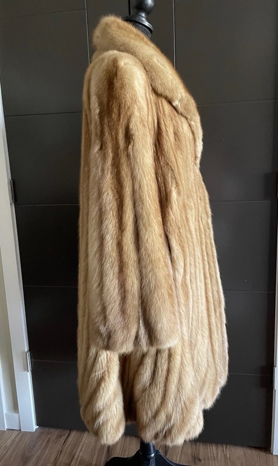 BEAUTIFUL VINTAGE DIRECTIONAL GOLDEN SABLE FUR COAT Size L XL Fits US Sizes 8-14 | eBay