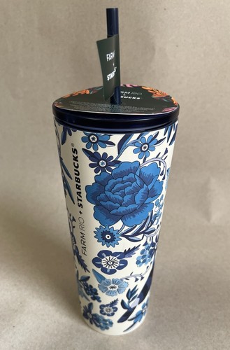 Starbucks x Farm Rio 24oz Cold Cup Tumbler Summer 2025 Blue Floral ...