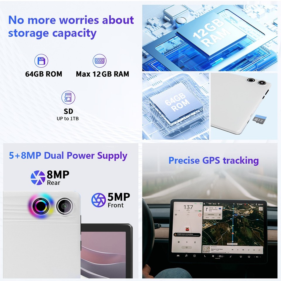 10.1 inch Tablet Android 115 14+64GB WIFI Quad-Core Tablet Dual Camera ...