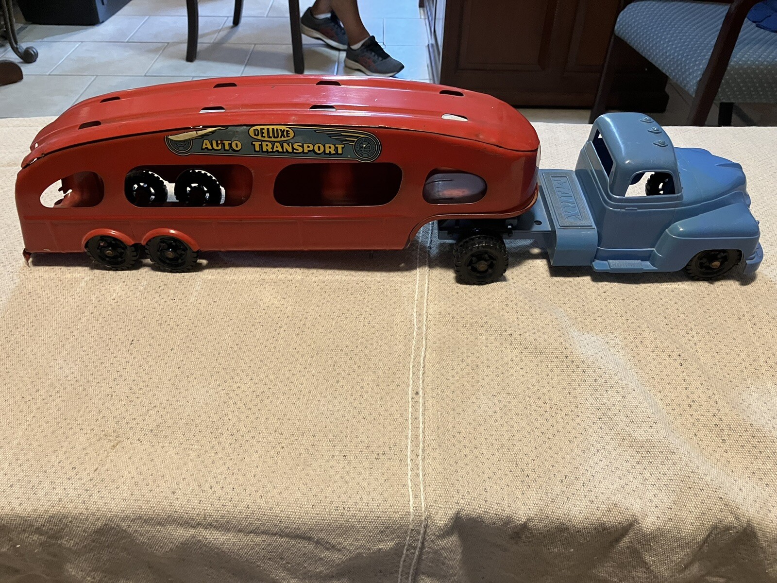 Vintage Marx 1950s Deluxe Auto Transport Car Hauler Pressed Steel | eBay