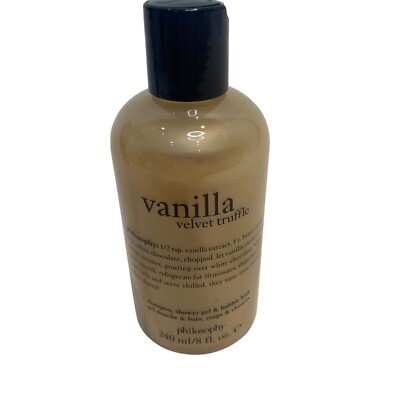 Philosophy VANILLA VELVET TRUFFLE Shampoo Body Wash Shower Gel NEW 8 OZ ...
