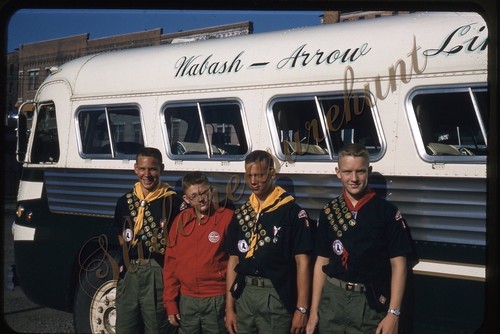 Boy Scouts Bus Camping Trip Wabash Arrow Lines 1950s 35mm Slide ...